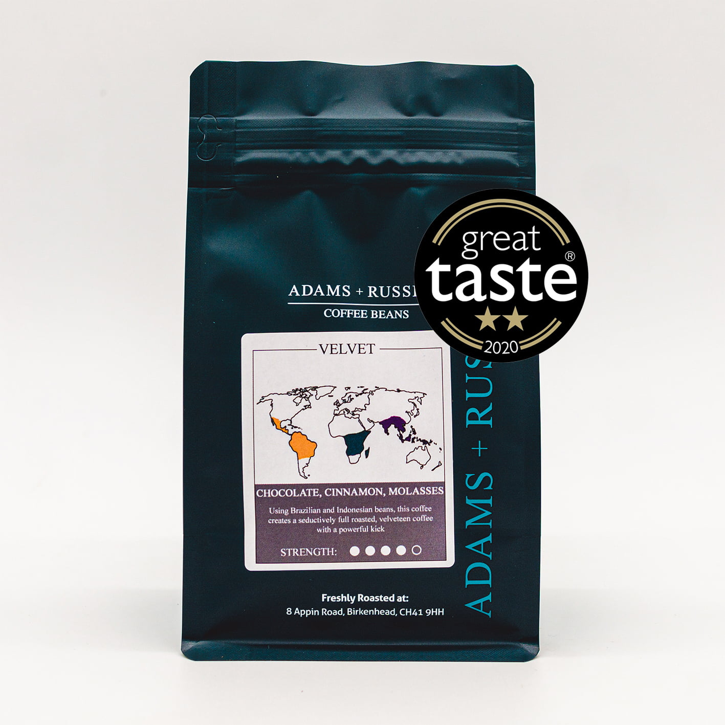 Velvet Blend of Brazil and Indonesian Coffee in Beans or Ground